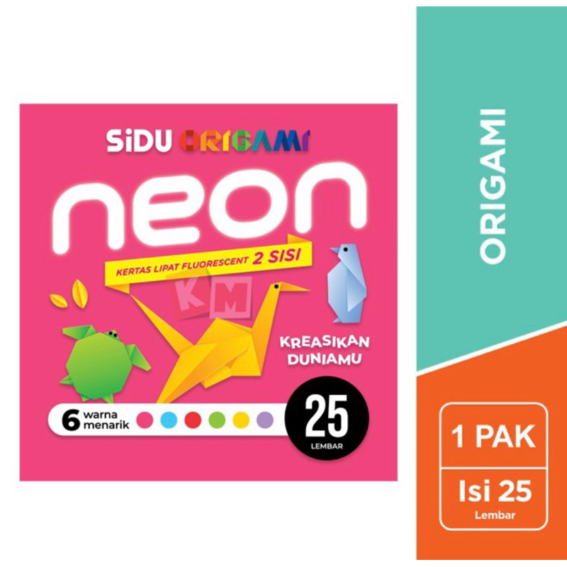 Jual ORIGAMI SIDU NEON 12x12 14x14 16x16 / kertas lipat origami neon ...