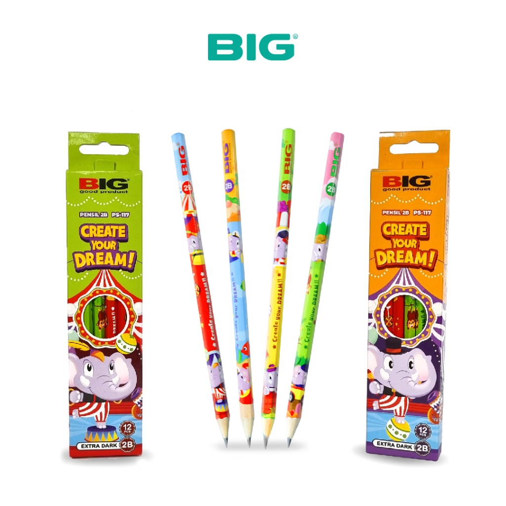 Jual 12 Pcs BIG Pensil 2B Karakter Seri Bum Elephant Graphite Pencil ...