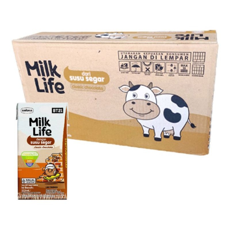 Jual Milk Life Susu UHT Classic Chocolate 40 x 115 ml - Karton | Shopee Indonesia