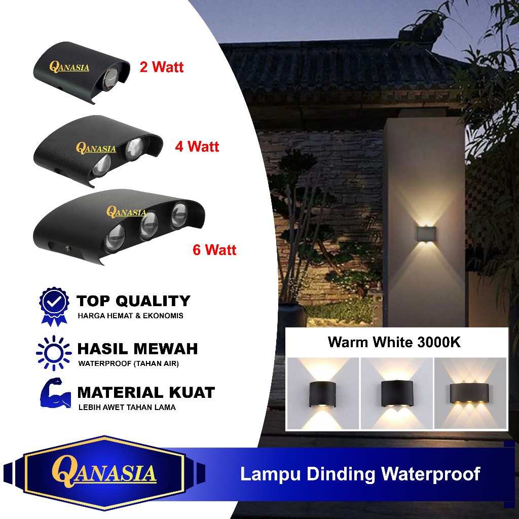 Jual Lampu Dinding Taman Outdoor COB 2W 2 Mata 4W 4 Mata 6W 6 Mata LED ...