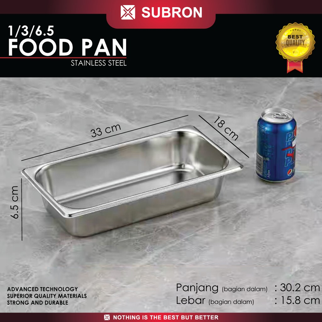 Jual SUBRON Gastronom Food Pan 1/3 Ke Dalam 6.5cm Wadah Penyimpan 1365 ...