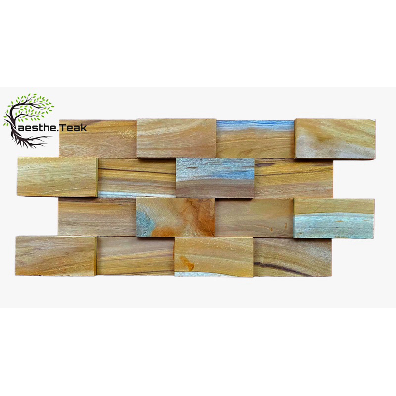 Jual Hiasan dinding mozaik kayu jati size 20x40 unfinished halus ...