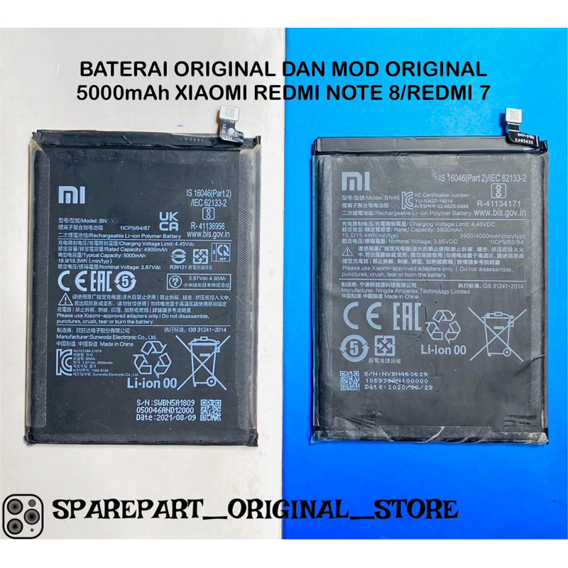 Jual BATERAI BATRE BN46 MOD ORIGINAL XIAOMI REDMI NOTE 8/REDMI 7 ...
