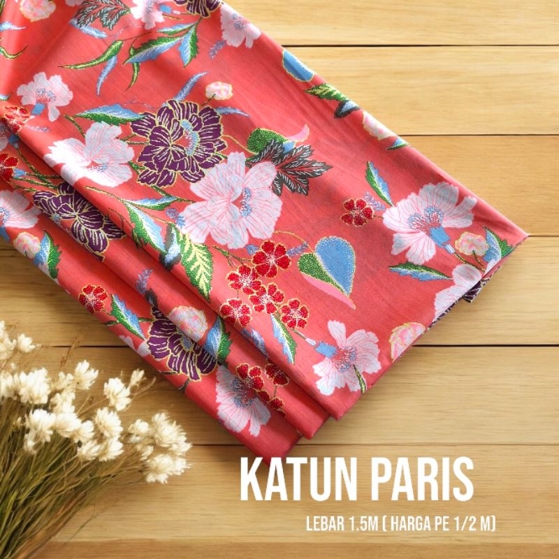 Jual kain katun paris motif bunga | Shopee Indonesia