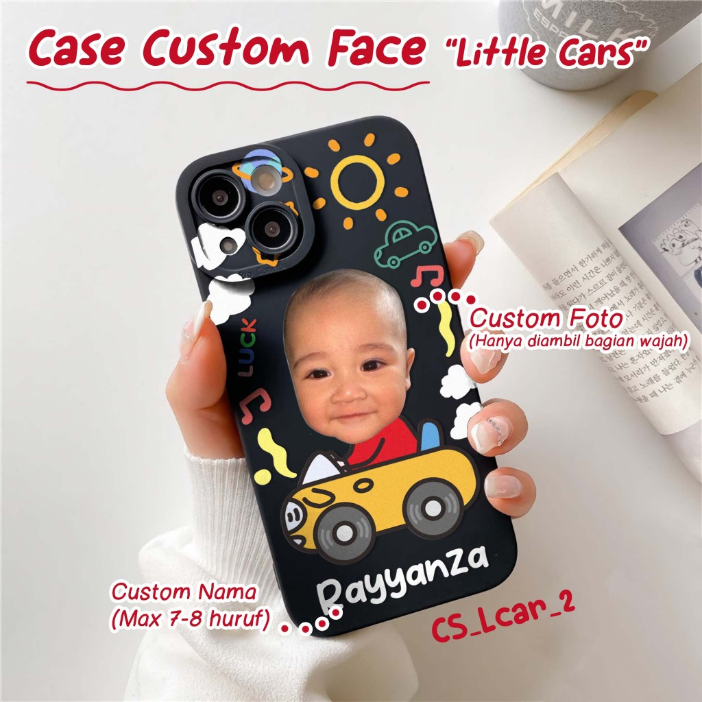 Jual CUSTOM CASE DESAIN CASE FACE LITTLE CAR - CUSTOM NAMA & FOTO MUKA ...