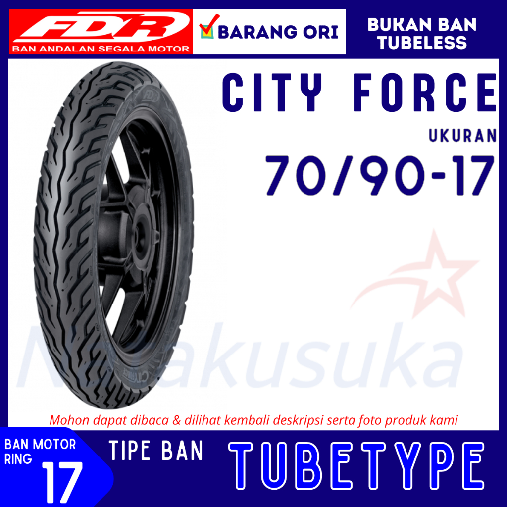 Jual Ban Motor FDR City Force 70/90-17 Tubetype (TT) Motor Bebek ...