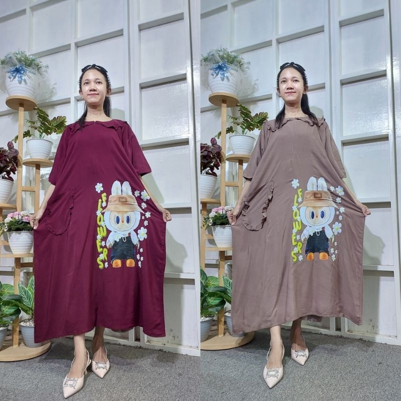 Jual DASTER LABUBU FLOWERS JUMBO LD 130/140 RESLETING RAYON SUPER ...