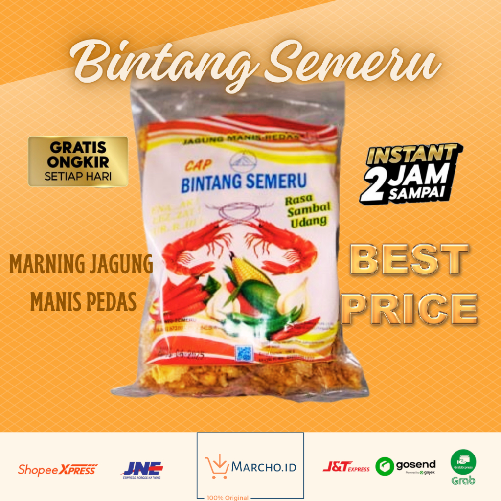 Jual Marning Jagung Bintang Semeru PEDAS MANIS 100Gr jajanan jadul ...