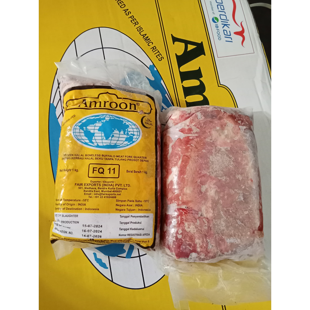 Jual Daging Kerbau Frozen type11 merk Amroon kemasan 1 kg per pack ...