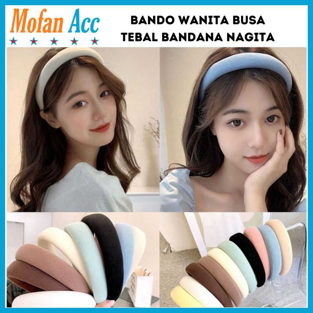 Jual Bando Korea Busa Tebal Polos - Bandana Nagita Slavina Anak Dewasa ...