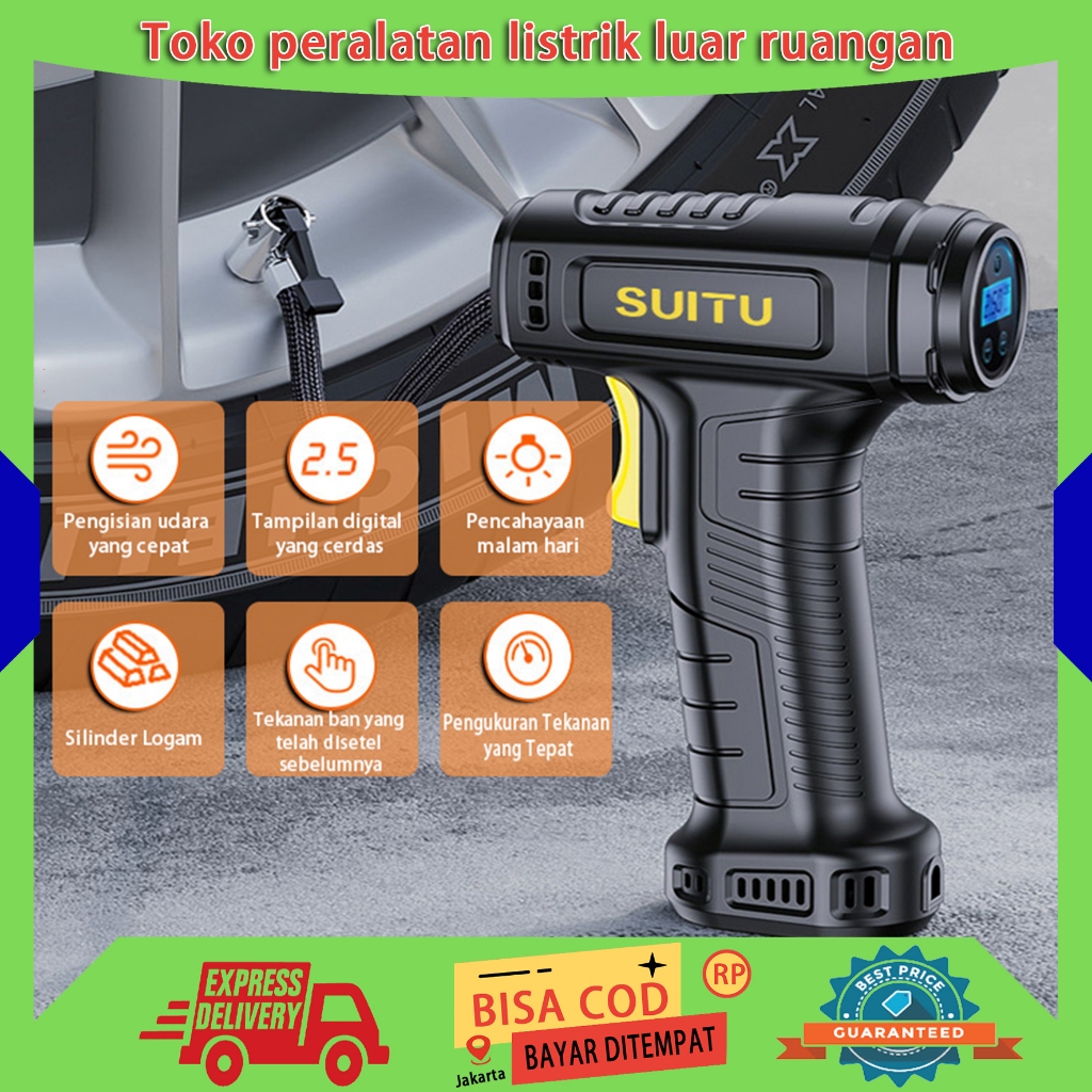 Jual Pompa Ban Mobil Truk Motor Elektrik Cek Tekanan Angin Digital ...