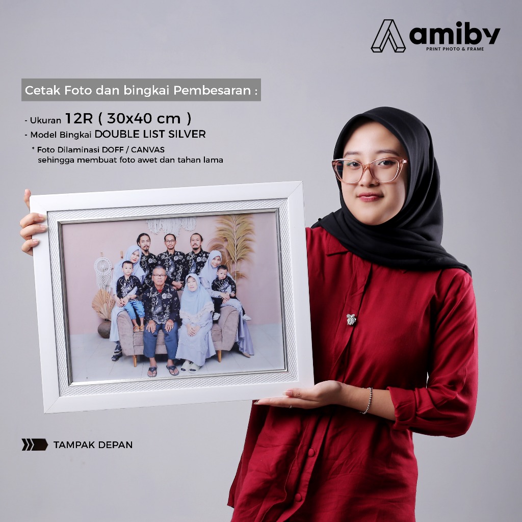 Jual CETAK FOTO 12R ( 30 x 40 cm ) Model FRAME DOUBLE LIST | Shopee Indonesia
