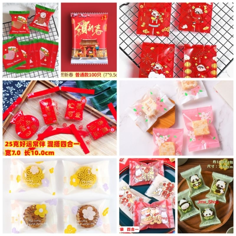 Jual Plastik Mochi/Plastik Cookies/Plastik Permen 100pcs/Plastik Sealer ...