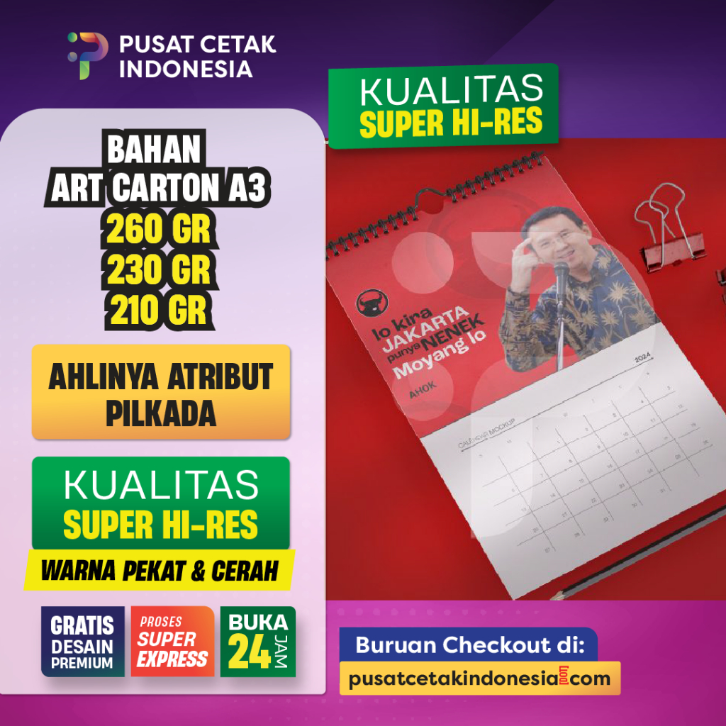 Jual Kalender dinding - Kampanye Pilkada A3 | Shopee Indonesia