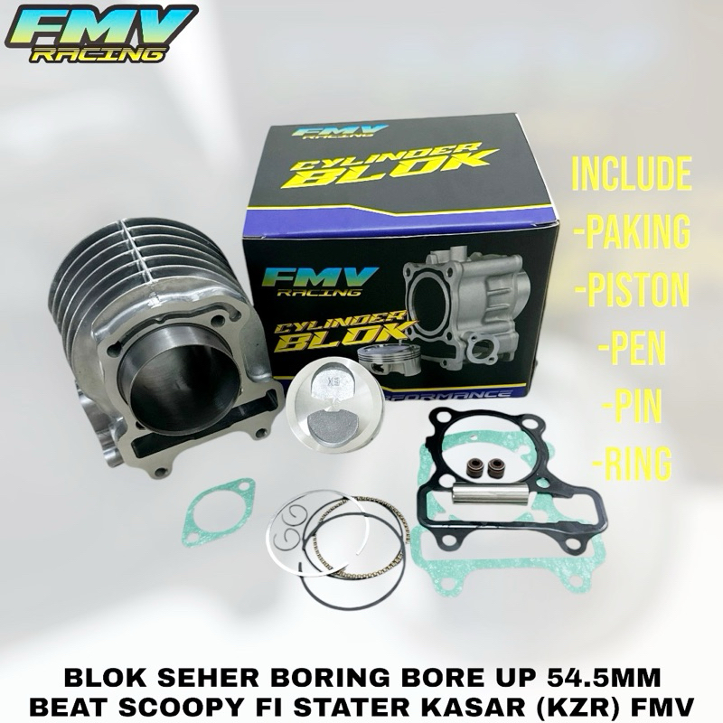 Jual Blok Seher Boring Bore Up Original Fmv Racing Beat Fi Scoopy KZLA KZL Stater Kasar 54.5mm ...