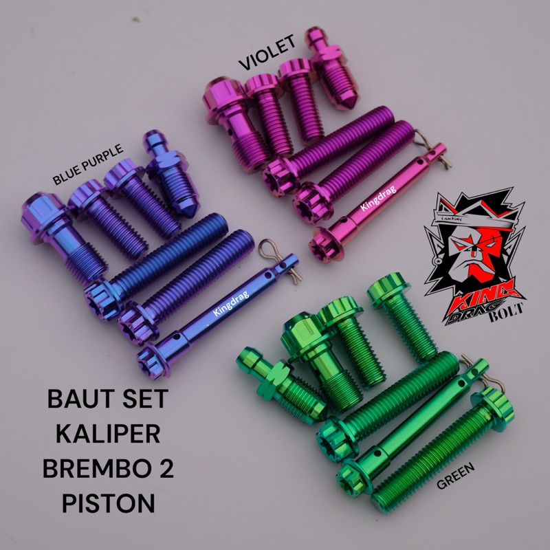 Jual BAUT TITANIUM GRADE 5 SET KALIPER BREMBO 2 PISTON KINGDRAG ISI 7 PCS ORIGINAL THAILAND ...