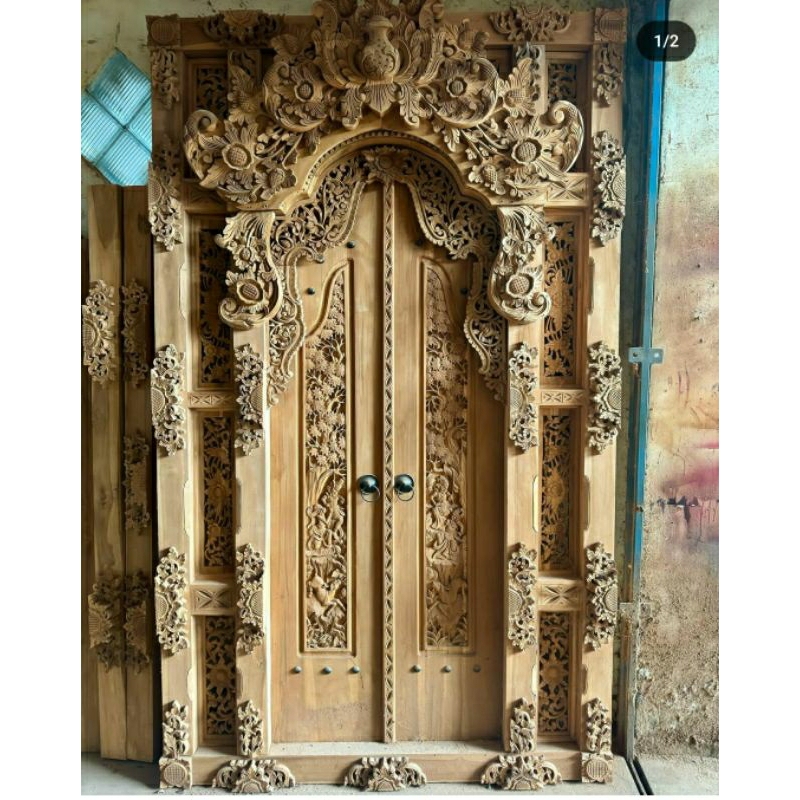 Jual Pintu gebyok style bali /pintu gebyok bali kayu jati ukir jepara ...