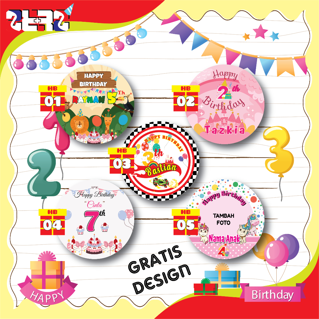 Jual STIKER ULANG TAHUN ANAK GRATIS DESIGN TINGGAL TEMPEL | Shopee ...