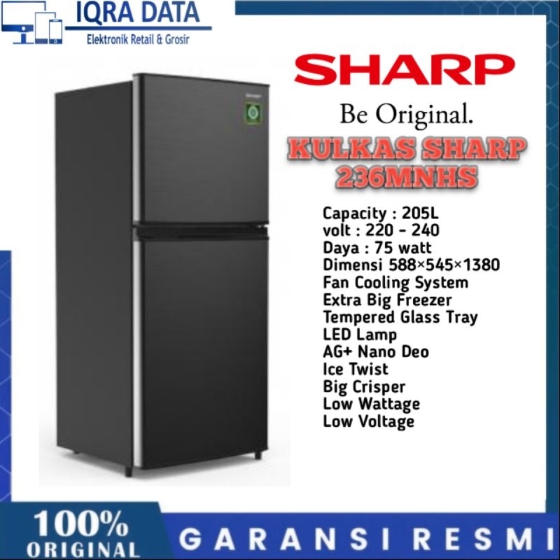 Jual Kulkas Sharp 2 Pintu 205 Liter 236MNHS Tanpa Bunga Salju Garansi ...