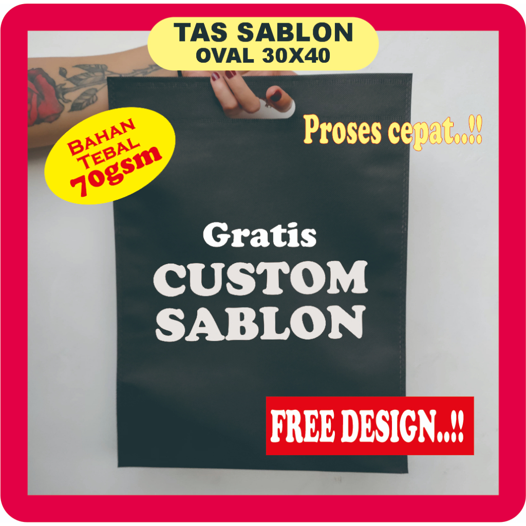 Jual Custom Sablon tas oval 30x40 Gratis Sablon Tas Oval Tas sablon ...