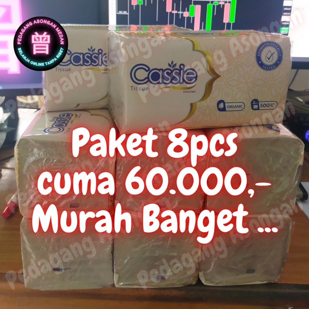 Jual [PAKET 8 PCS] Tissue Cassie Facial Brown Organic 500sheet 250gr ...