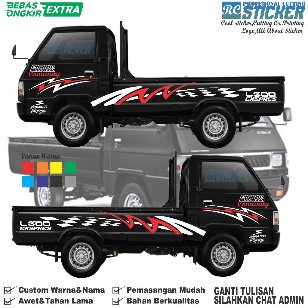 Jual stiker cutting mobil l300 cutting stiker mobil pick up l300 ...