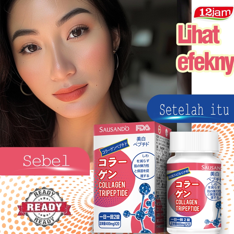 Jual SAUSANDO collagen whitening capsule glutathione glow milky gluta white x20 original ...