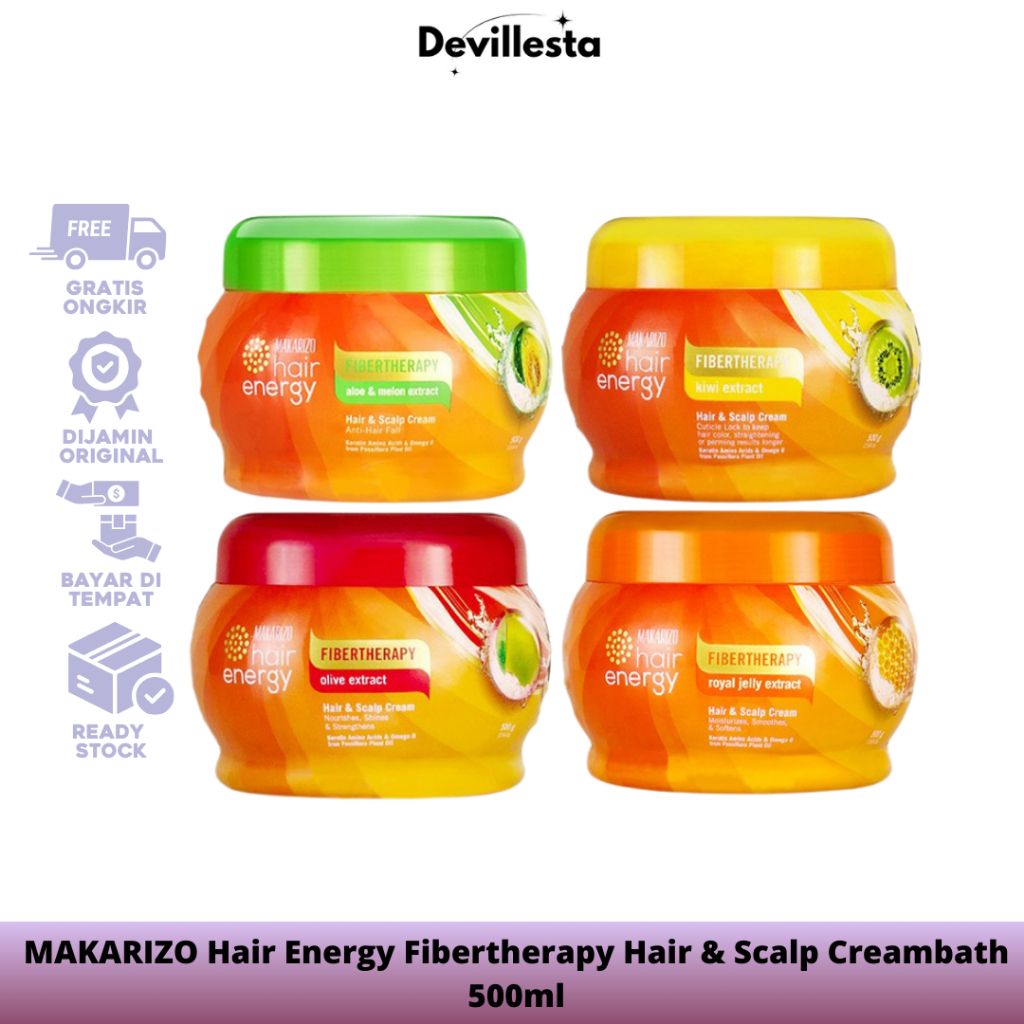 Jual Makarizo Hair Energy Fibertherapy Hair & Scalp Creambath 500 mL ...