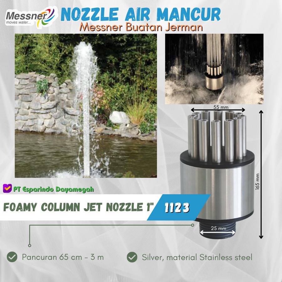 Jual Nozzle Bubbler Buih untuk Air Mancur Busa Merk MESSNER Foamy ...
