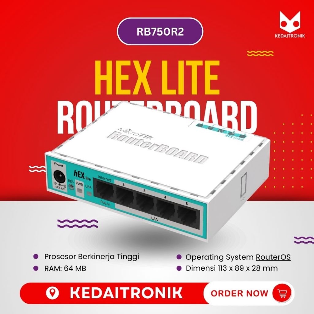 Jual NEW Mikrotik hEX Lite RB750R2 Router Lite routerboard 5 Port ...