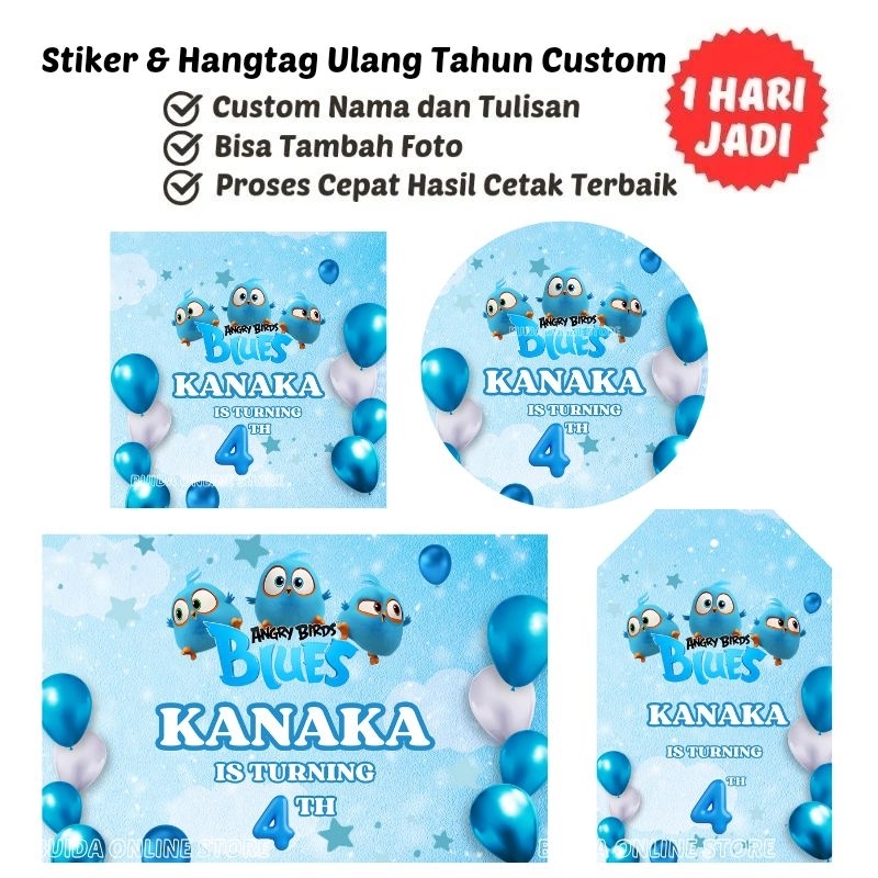 Jual Stiker Happy Birthday Custom Nama Sticker Label hangtag kartu ...
