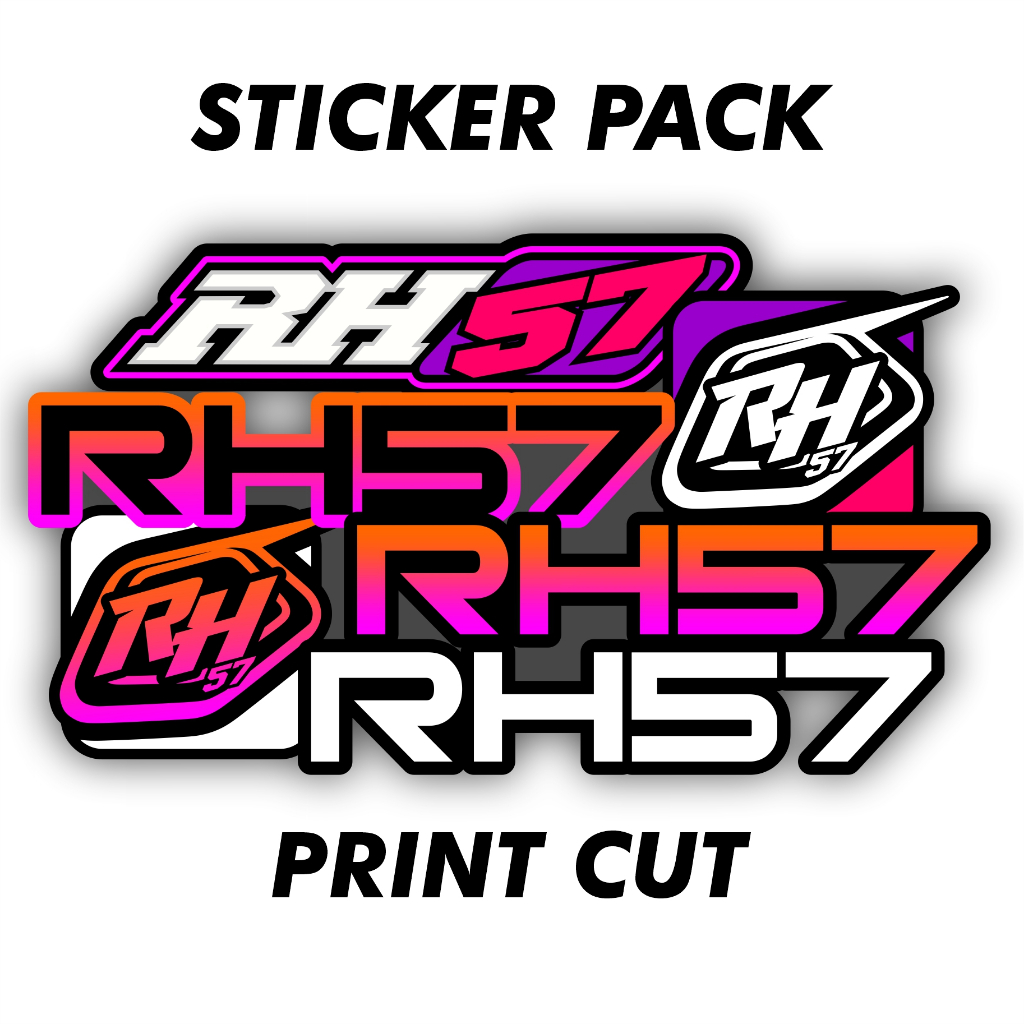 Jual Sticker Pack Racing RH57 Print Cut Bahan Vinyl Plus Laminasi Antri ...