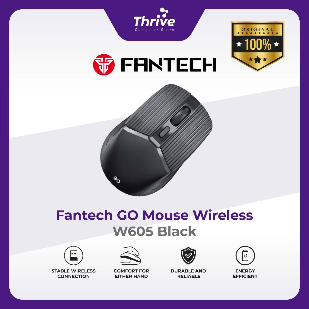 Jual Mouse Wireless Office - Go Series W605 (Black) - Fantech | Shopee Indonesia