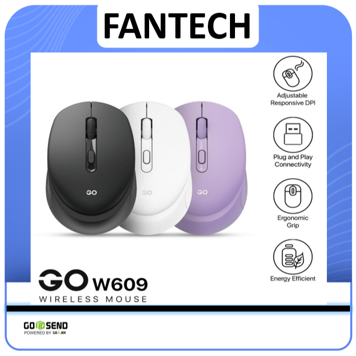 Jual FANTECH GO-MOUSE WIRELES HIGH DPI-W609-BLACK | Shopee Indonesia