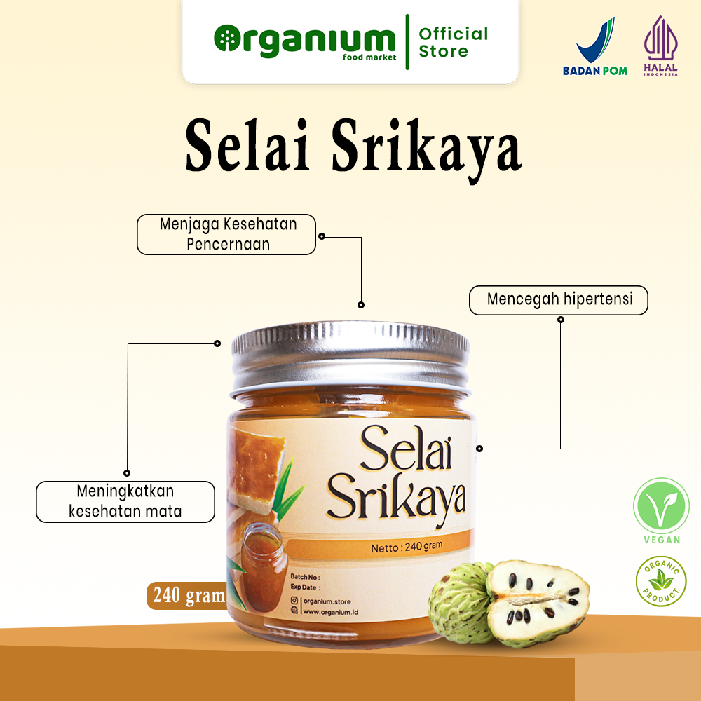 Jual Srikaya Jam ORGANIUM Selai Srikaya, Selai Roti Srikaya - 240g ... Jual Srikaya Jam ORGANIUM Selai Srikaya, Selai Roti Srikaya - 240g ...