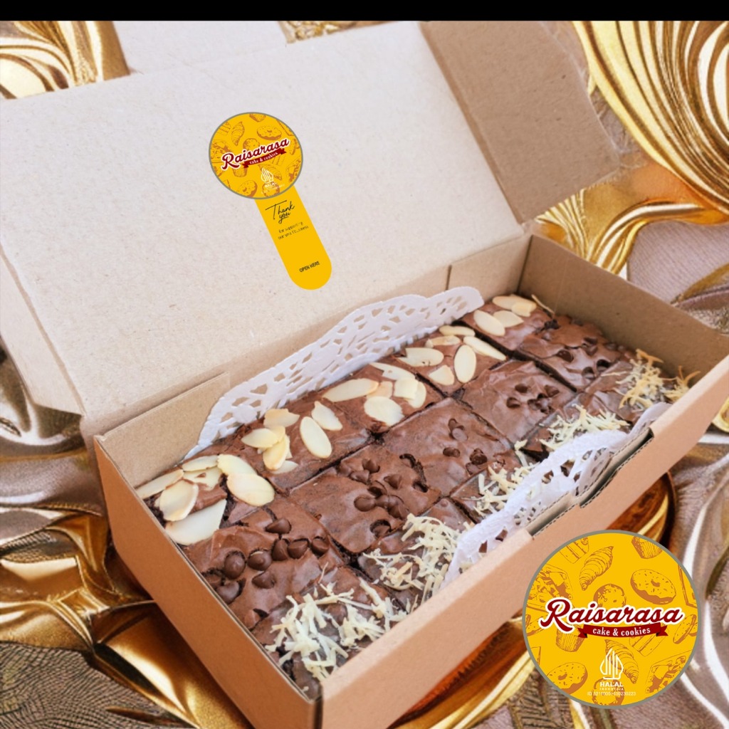 Jual RAISARASA - BROWNIES SEKAT RASA DARK CHOCOLATE 10X20 ISI 15 PCS | Shopee Indonesia