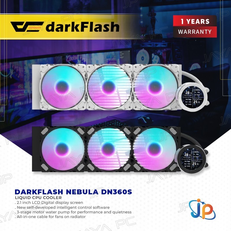 Jual darkFlash Nebula DN360S ARGB - Liquid CPU Cooler Fan 360mm LCD IPS ...