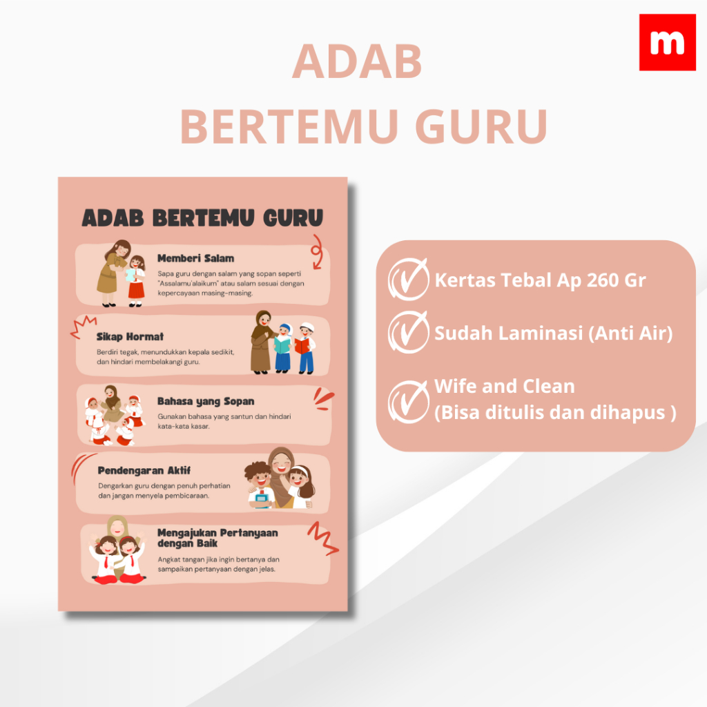 Jual POSTER EDUKASI " ADAB BERTEMU GURU " | Shopee Indonesia