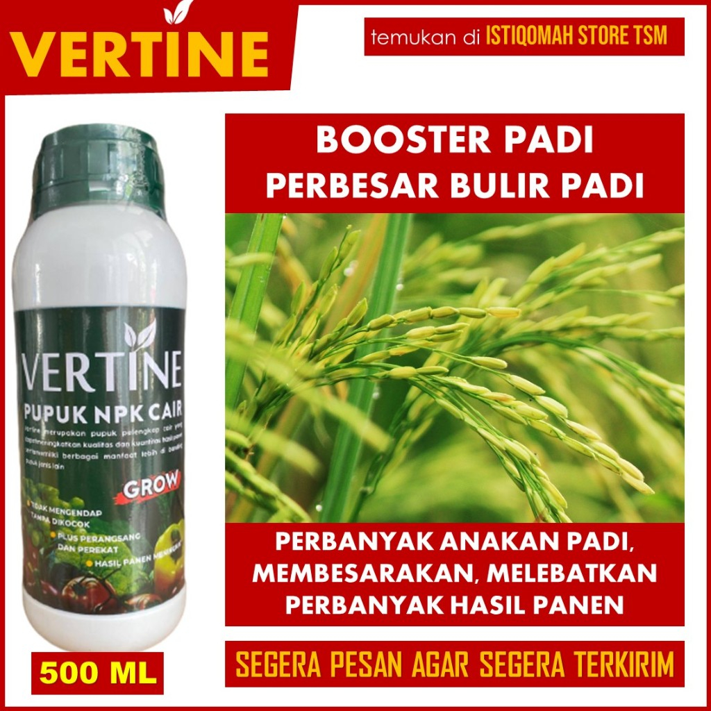 Jual Pupuk Npk Cair Untuk Padi Memperbanyak Anakan Padi VERTINE GROW Isi 500 ML - Pupuk Cair ...