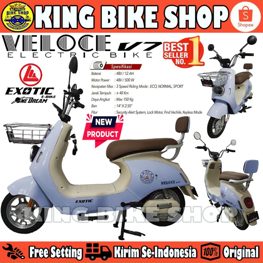 Jual Sepeda Listrik EXOTIC VELOCE V7 BY PACIFIC 500 Watt Electric E ...
