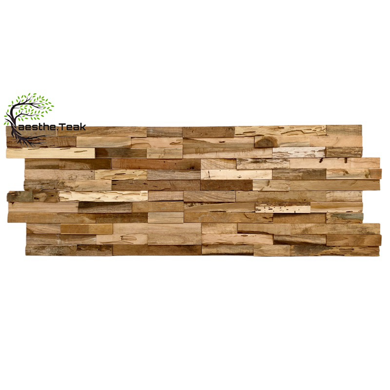 Jual Hiasan dinding kayu recycle kombinasi keropos size 18x50x1,4cm ...