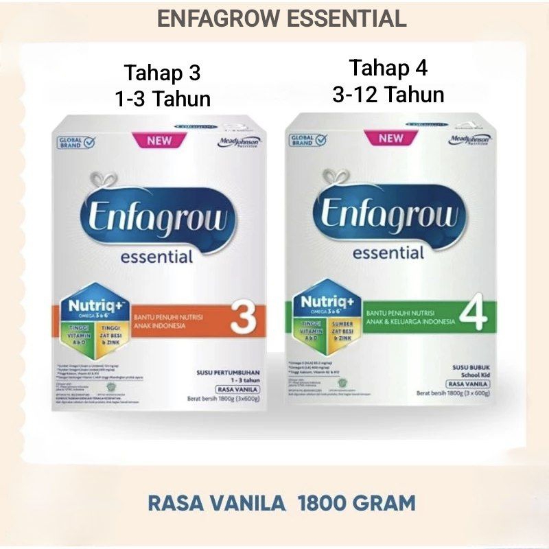 Jual Enfagrow Essential 3 (1-3 Tahun) / Enfagrow Essential 4 (3-12 ...