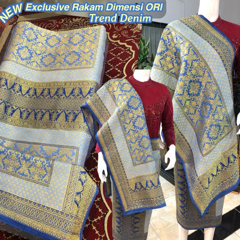 Jual NEW EXCLUSIVE Songket rakam Dimensi ORI / Trend Biru Denim /songket tenun asli palembang ...