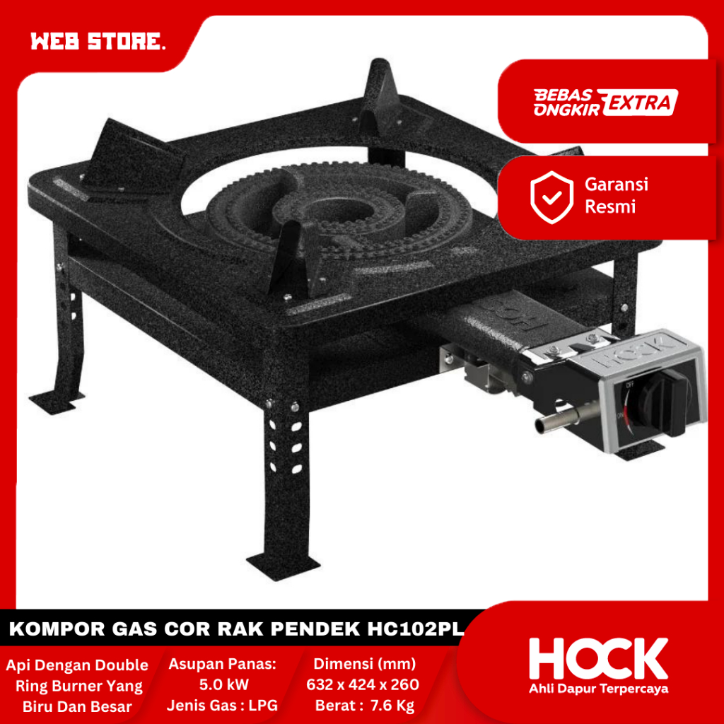 Jual Kompor Gas Cor Rak Pendek Kompor Gas Rack Series HC-102PL HC102PL ...