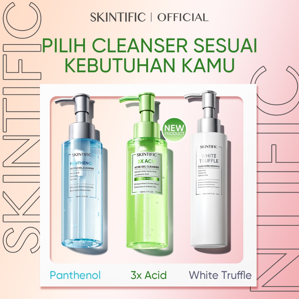 Jual 【SKINTIFIC Official】3X Acid Acne Gel Cleanser 120ml | Acne Facial ...