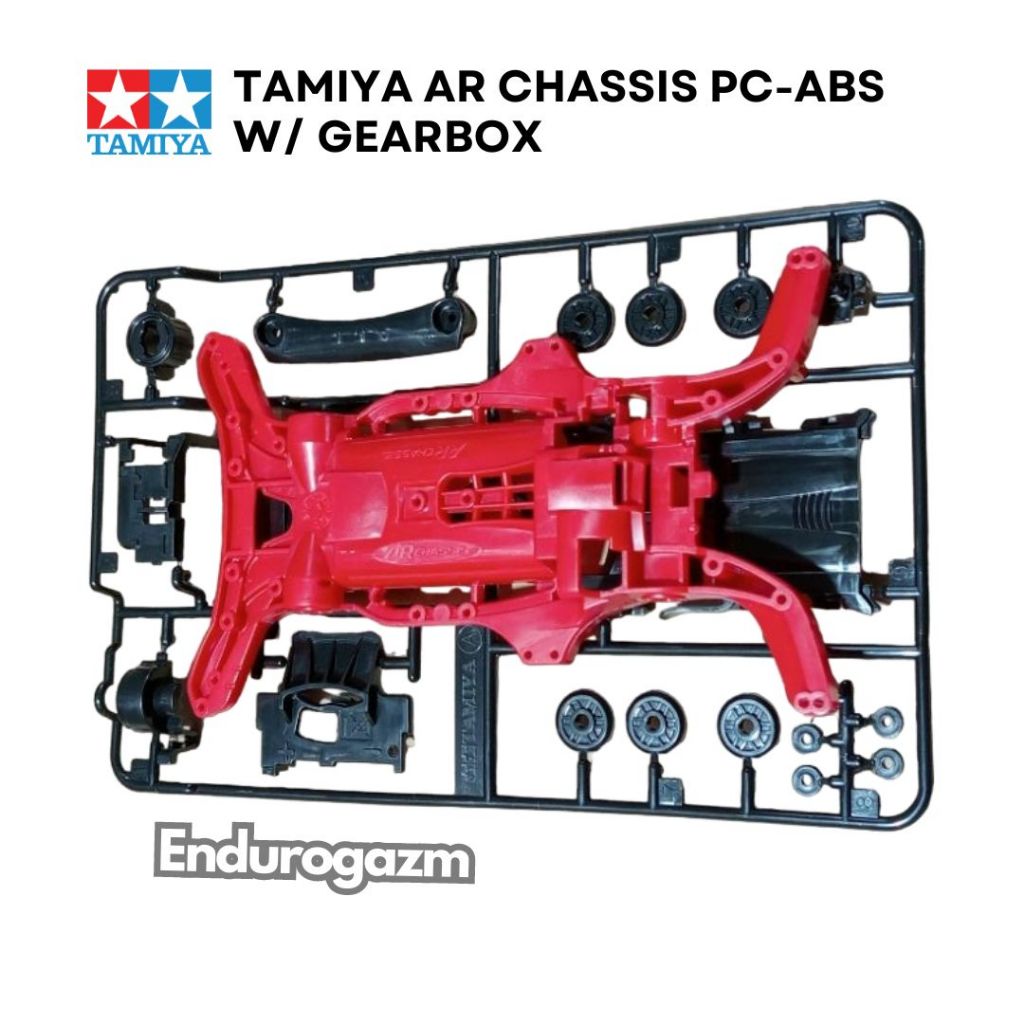 Jual Tamiya AR Chassis Reinforced PC ABS Merah + Gearbox Hitam Loose ...