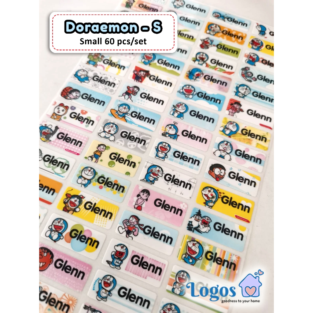 Jual Doraemon Sticker. Name Label Small. Stiker nama anak lucu ...