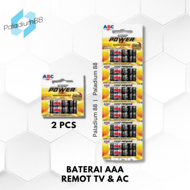 Jual Baterai ABC Super Power Hitam LR03/AAA (isi 2 pcs) | Shopee Indonesia