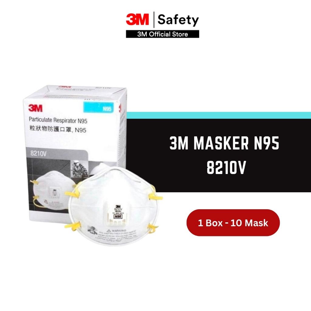 Jual 3M Masker N95 - 8210v Particulate Respirator - 1 Box isi 10 Masker ...