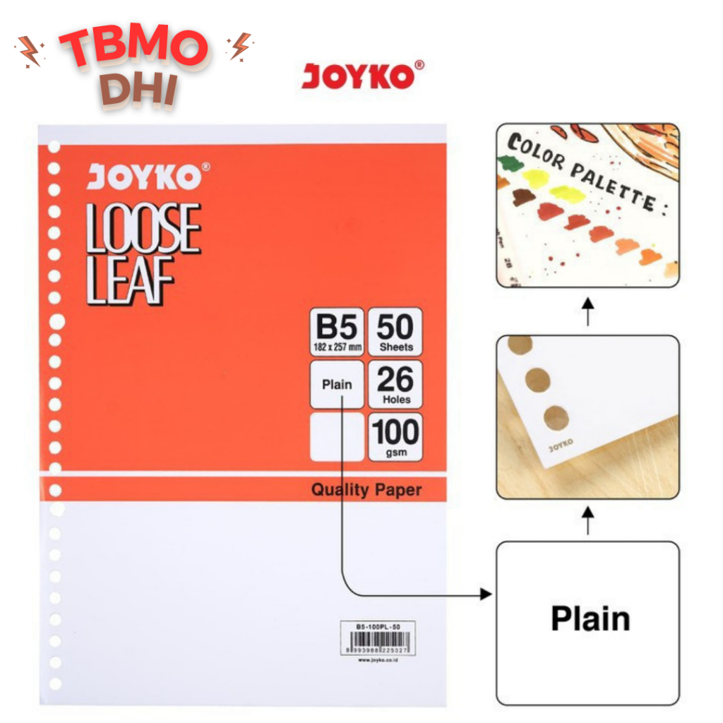 Jual TBMO LOOSE LEAF JOYKO B5 POLOS / ISI BINDER / KERTAS BINDER POLOS PLAIN | Shopee Indonesia